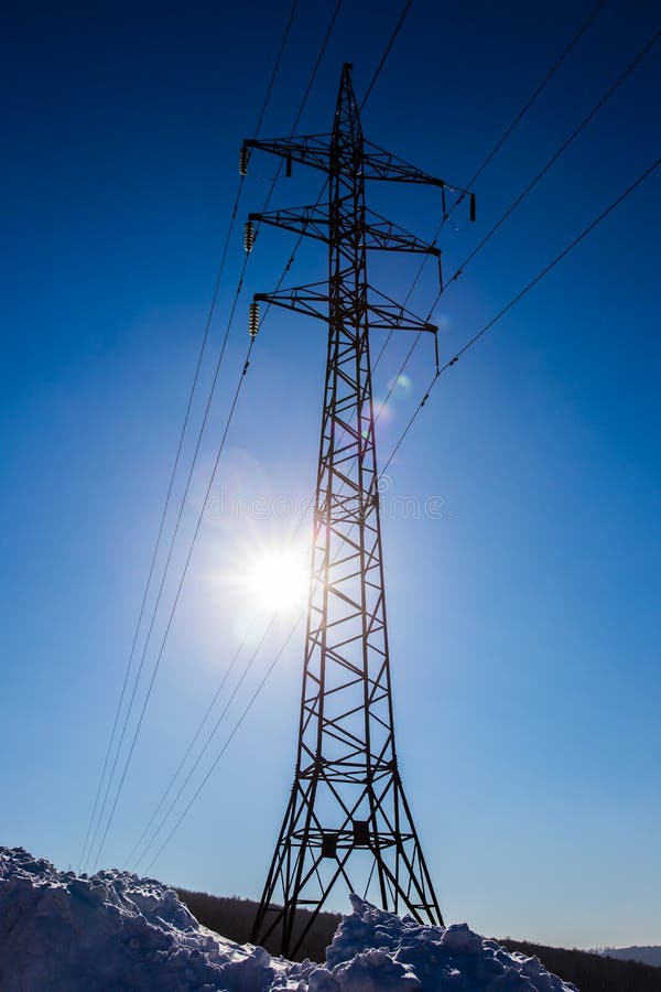 Electric pylons stock photo. Image of pylon, steel, plant - 66754634