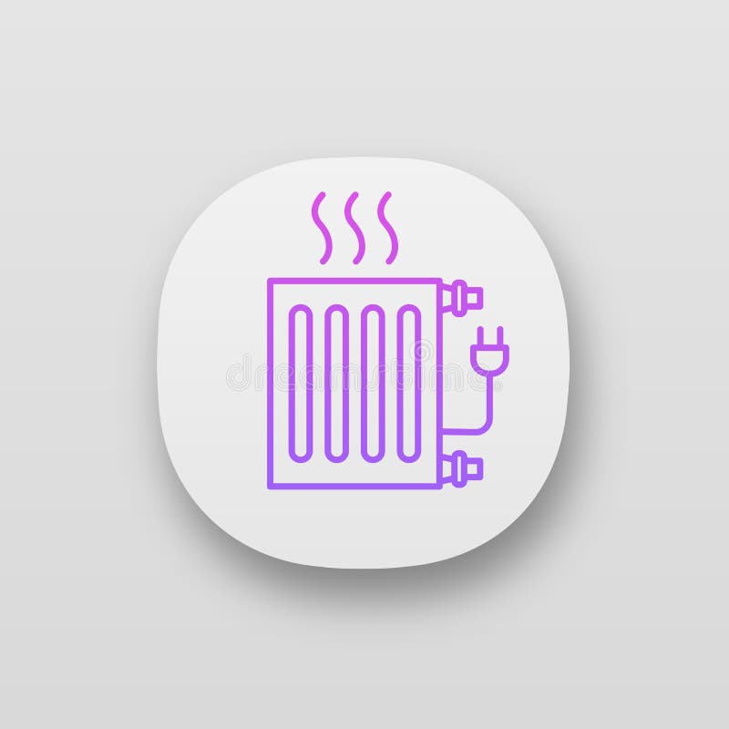 Electric Radiator Glyph Icon Stock Vector - Illustration of heat, icon ...