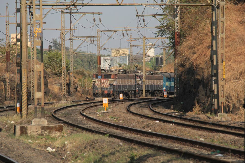 Electric Railway TracksTrain Stock Image - Image of dynamic, electric ...