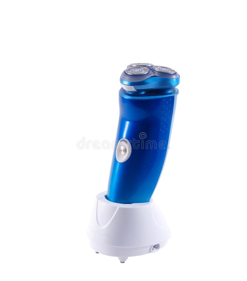 Blue Electric Iron Isolated on White Stock Photo - Image of closeup ...