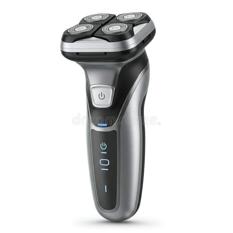 Electric Razor with a Sleek, Ergonomic Design. Features Four Rotary ...