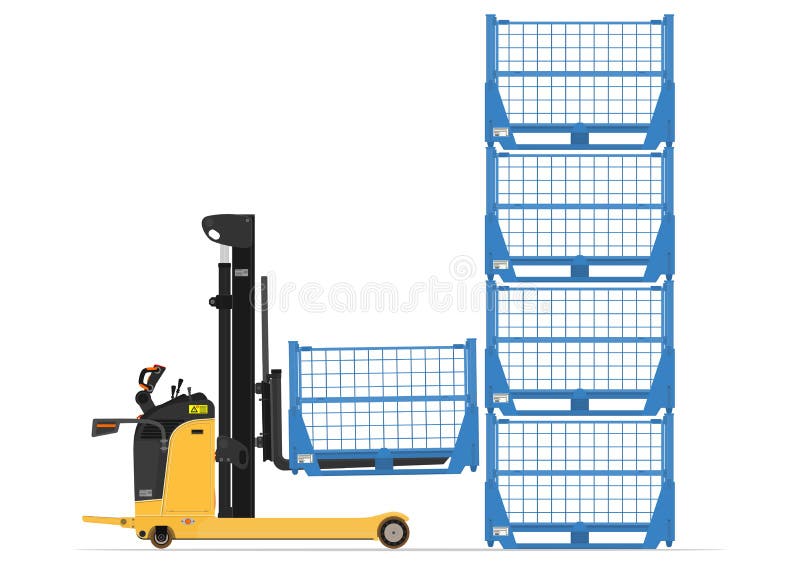Reach Stacker with Container Stock Vector - Illustration of elevator ...