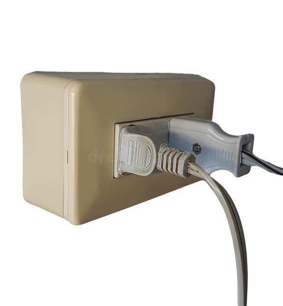 Electric Receptacle in Use. Stock Photo - Image of industry, building ...