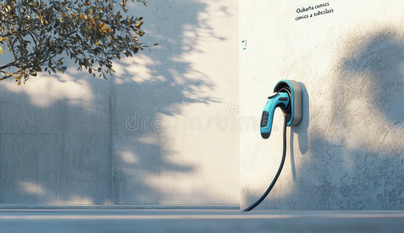 An Electric Recharging Plug or EV Charger Connector Set Isolated on ...