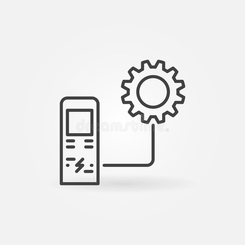 Electric Recharging Point with Car Vector Outline Icon Stock Vector ...