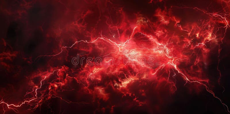 Electric Red. Dynamic Lightning Background with High Level of Detail ...