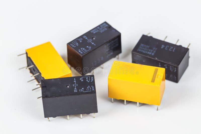Electric Relay, Isolated on White Background. Stock Photo - Image of ...