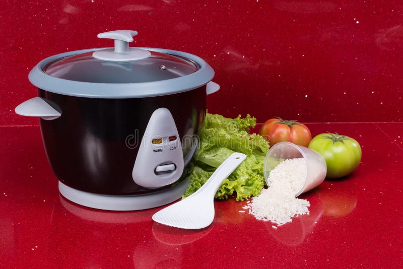 A Rice Cooker in the Kitchen Stock Image - Image of lifestyle, button ...