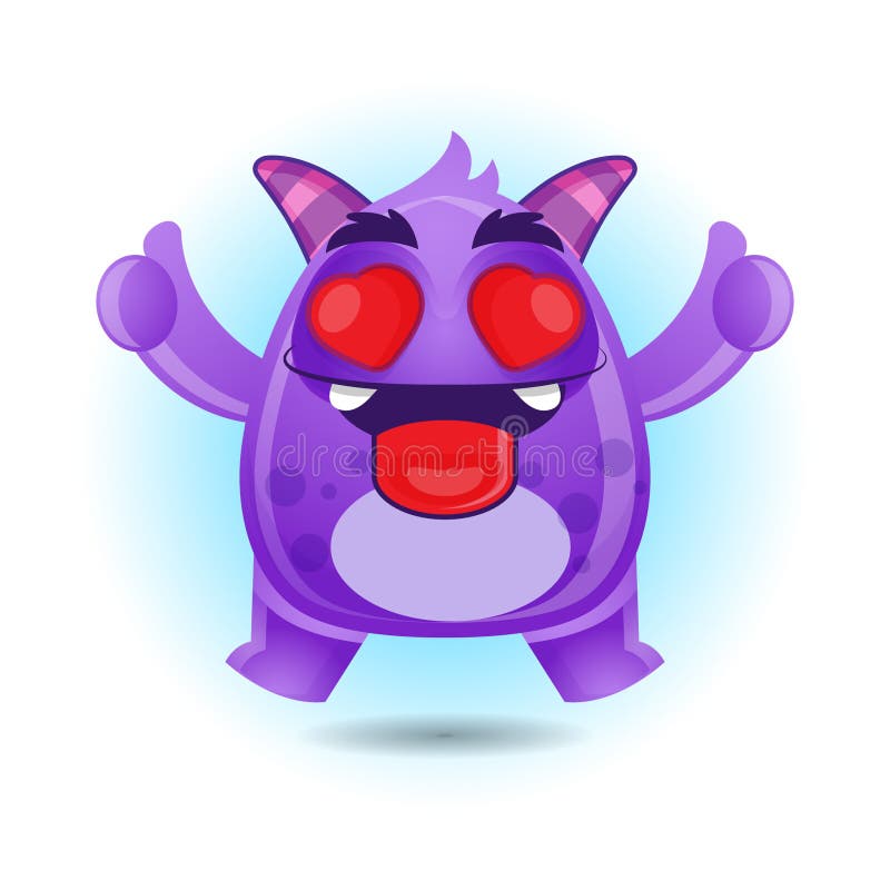 Cartoon Cute Monster Falling in Love Expression Stock Vector ...