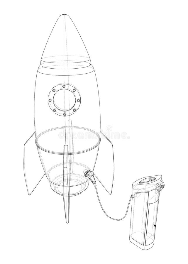 Electric Rocket Charging Station Sketch Stock Illustration ...