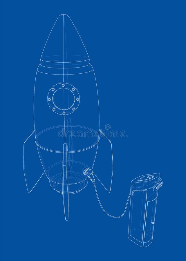 Electric Rocket Charging Station Sketch. Vector Stock Vector ...