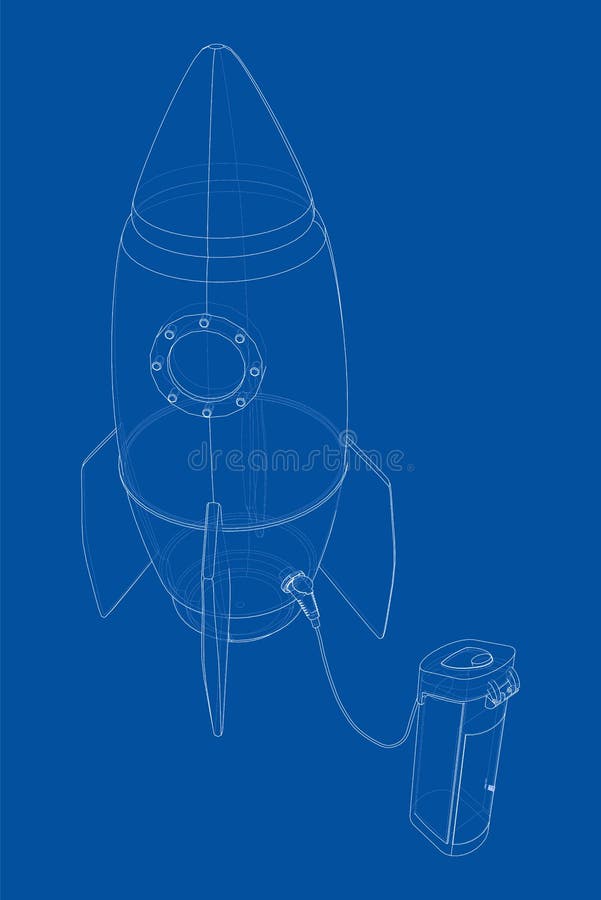 Electric Rocket Charging Station Sketch. Vector Stock Vector ...