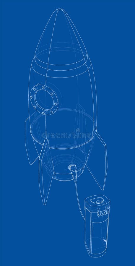Electric Rocket Charging Station Sketch. Vector Stock Vector ...