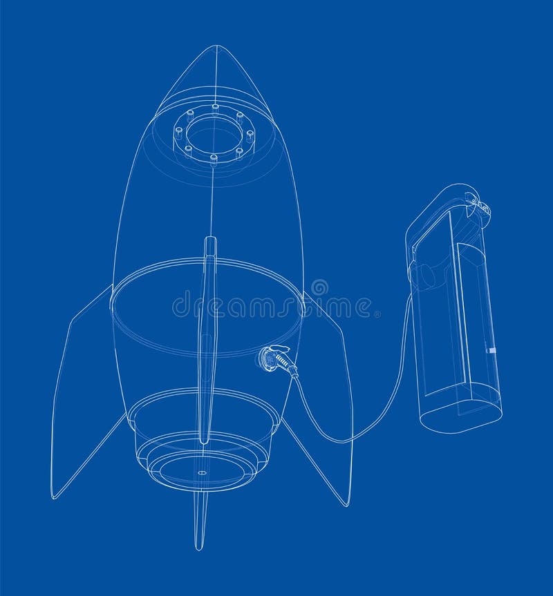 Electric Rocket Charging Station Sketch. Vector Stock Vector ...