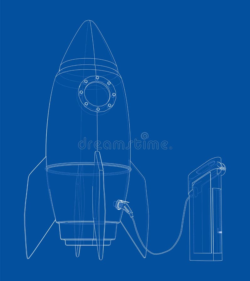 Electric Rocket Charging Station Sketch. Vector Stock Vector ...