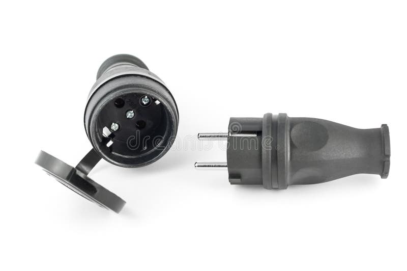 Electric Rubber Plug with Socket Stock Image - Image of appliance ...