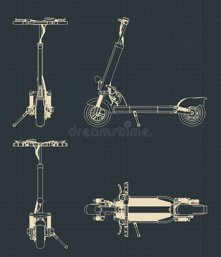 Electric scooter drawings stock vector. Illustration of drawings ...
