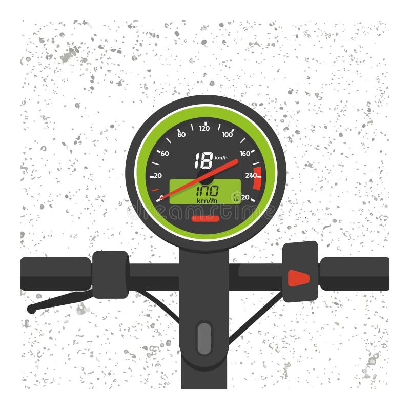 Electric Scooter Handlebar with Speedometer and Digital Display Minimal ...