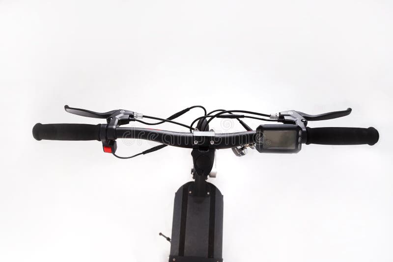 Electric Scooter Handlebar. Top View Stock Photo - Image of ...