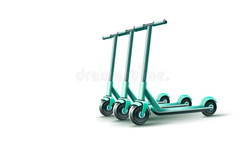 Electric Scooter Rental, Eco-friendly Transport. Vector Illustration ...