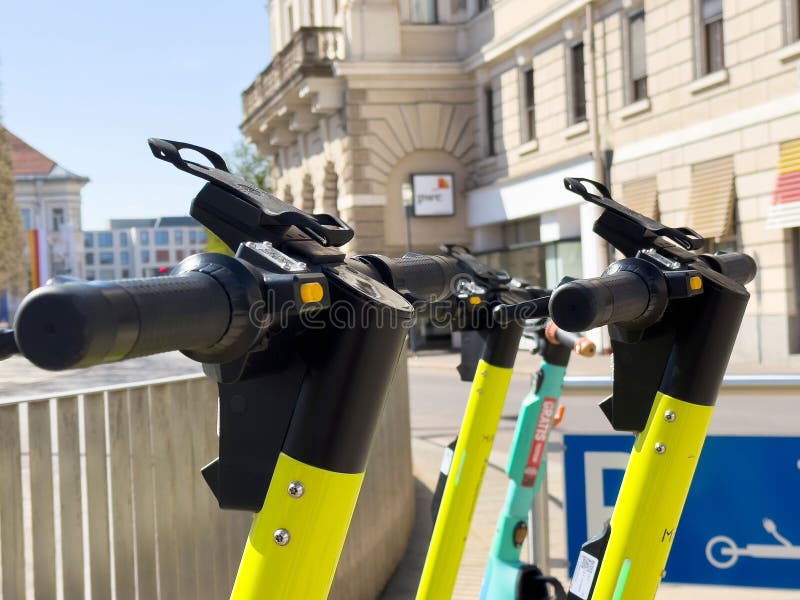 Electric Scooters on City Street Editorial Photography - Image of ...