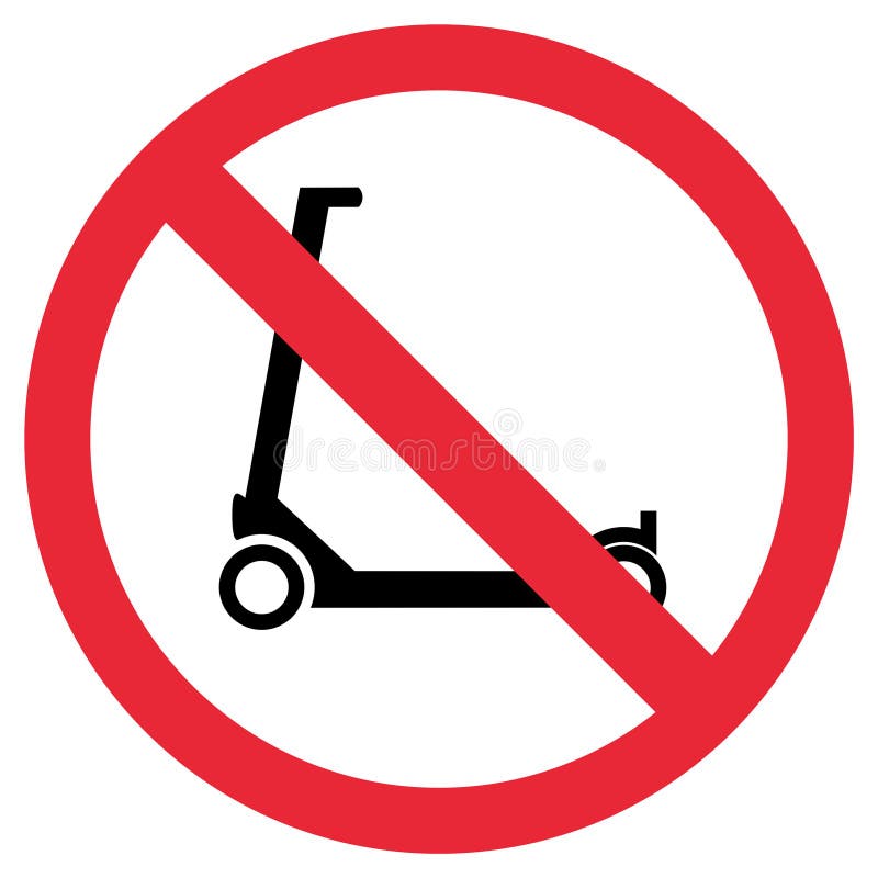 No Scooters Allowed Symbol. Vector Prohibition Icons for Public Places ...