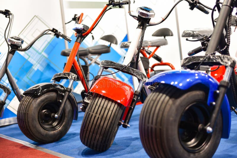 Electric Scooters in the Store Stock Photo - Image of power, white ...