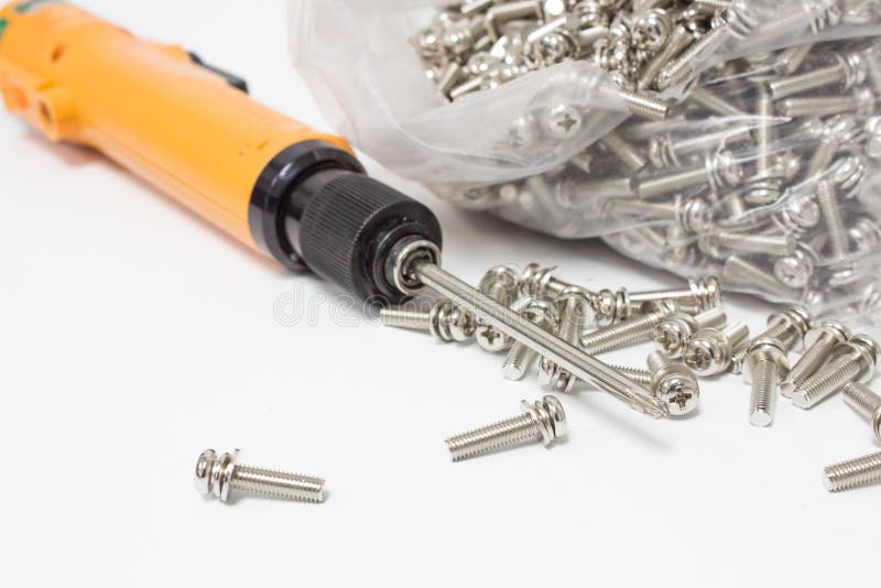 Electric Screwdriver for Use Manufacturing Industry Stock Photo - Image ...