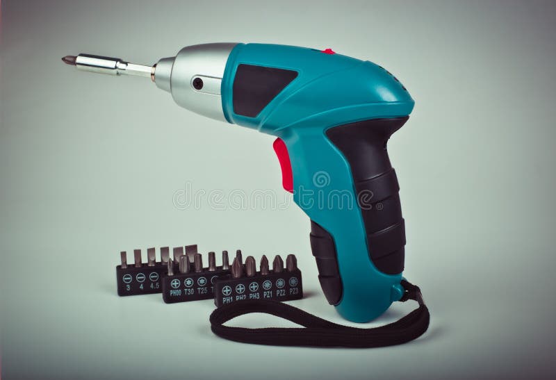 Electric screwdriver stock photo. Image of hand, horizontal - 55202538