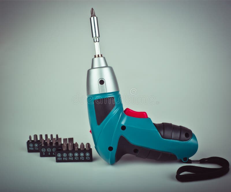 Electric screwdriver stock photo. Image of horizontal - 55202540