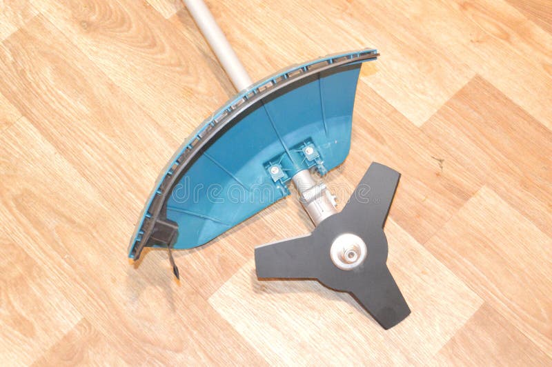 Electric Scythe for Mowing Grass in the Field Stock Image - Image of ...