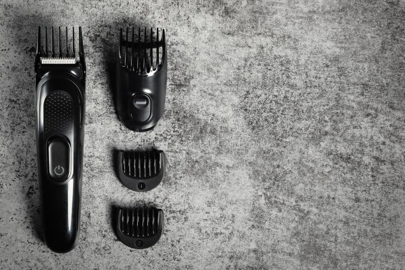 Electric Shave Machine with Attachments. Electric Shaver Top View with ...