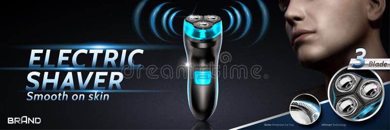 Electric shaver banner ads stock vector. Illustration of vector - 282910664