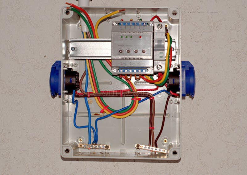 Electric Shield and Copper Cable for Power Connection. Stock Image ...