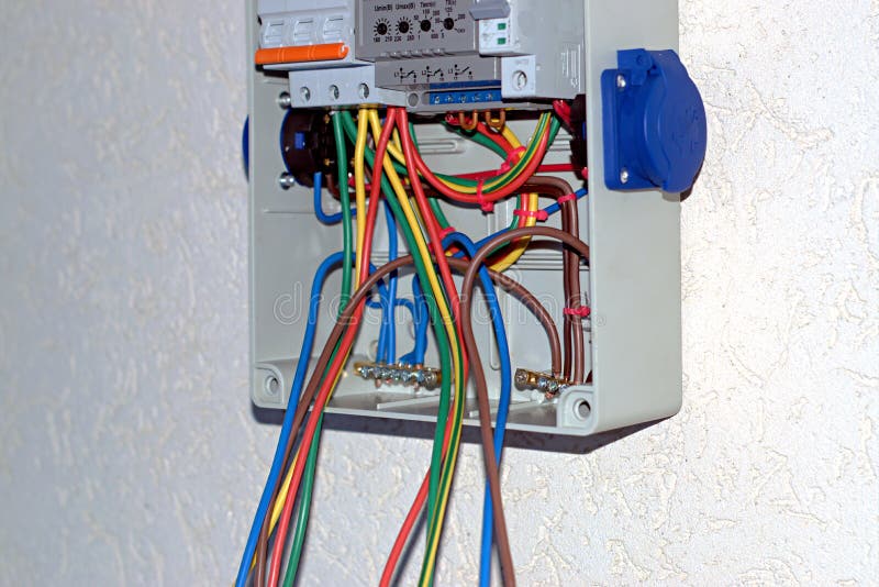 Electric Shield and Copper Cable for Power Connection. Stock Image ...