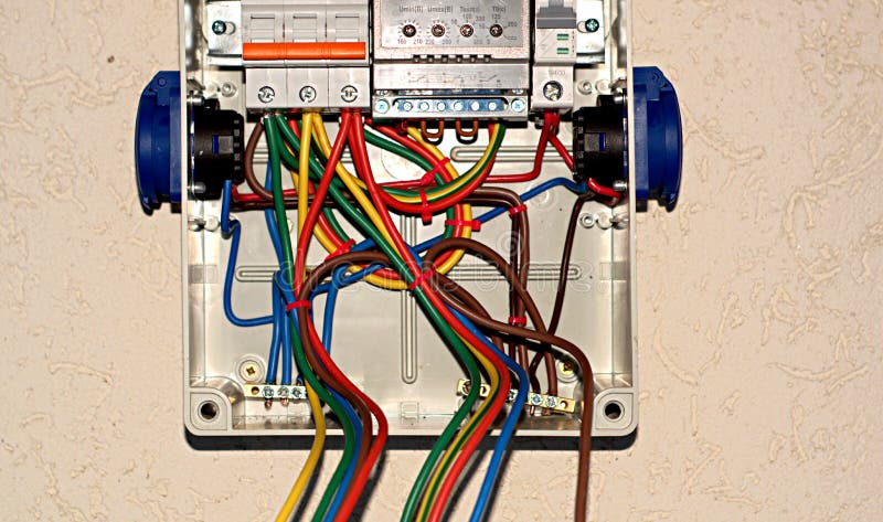 Electric Shield and Copper Cable for Power Connection. Stock Image ...