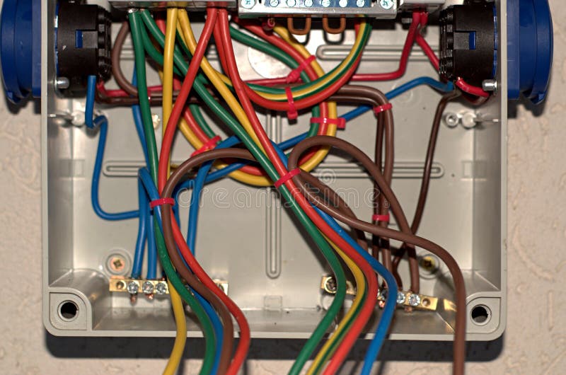 Electric Shield and Copper Cable for Power Connection. Stock Image ...