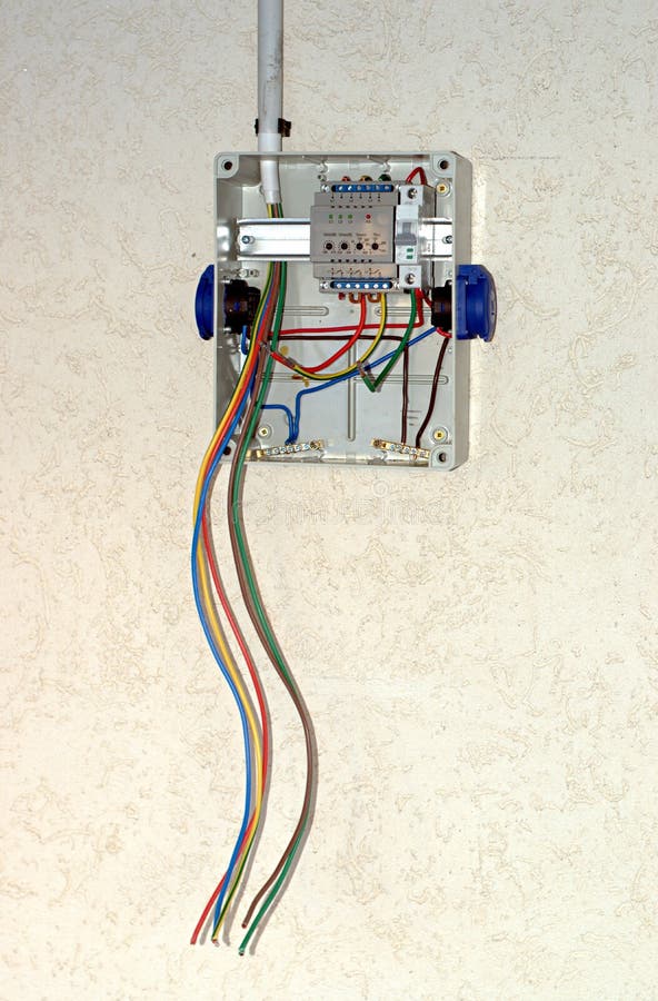 Electric Shield and Copper Cable for Power Connection. Stock Photo ...