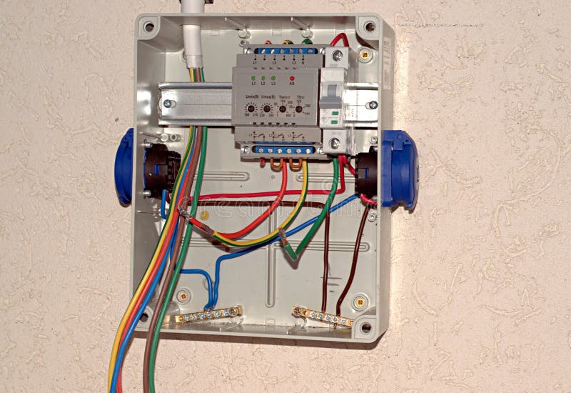 Electric Shield and Copper Cable for Power Connection. Stock Image ...