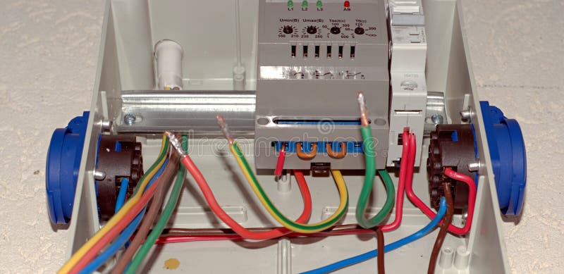 Electric Shield and Copper Cable for Power Connection. Stock Image ...