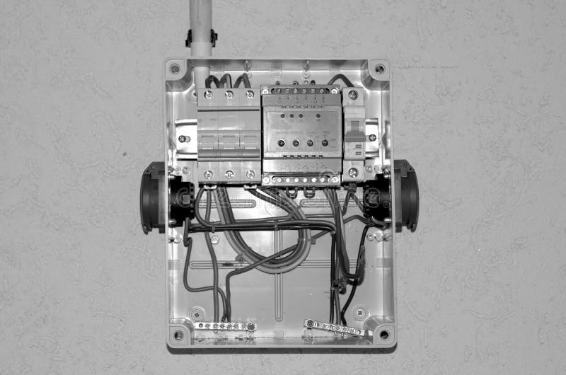 Electric Shield and Copper Cable for Power Connection. Stock Image ...