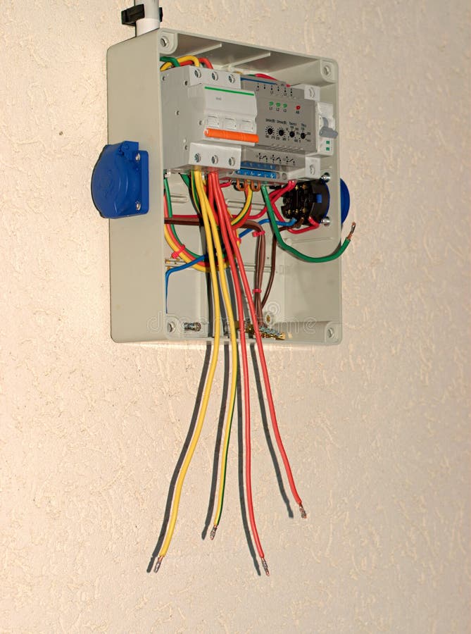 Electric Shield and Copper Cable for Power Connection. Stock Photo ...