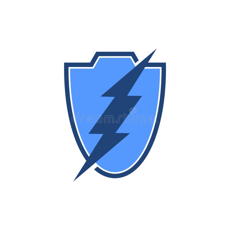 Electric Shield Icon Isolated on White Background Stock Vector ...