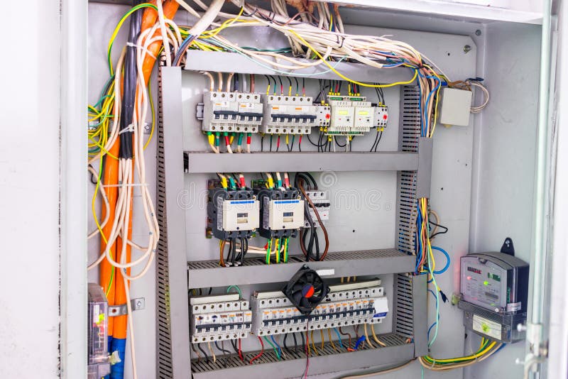 The Electric Shield with a Lot of Electromechanical Equipment. Power ...