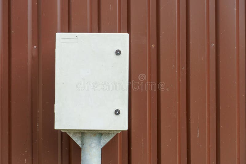 An Electric Shield on a Pole on the Street. High Voltage Stock Photo ...