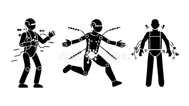 Electric Shock: Human Figure Experiencing Current, Vector Design ...