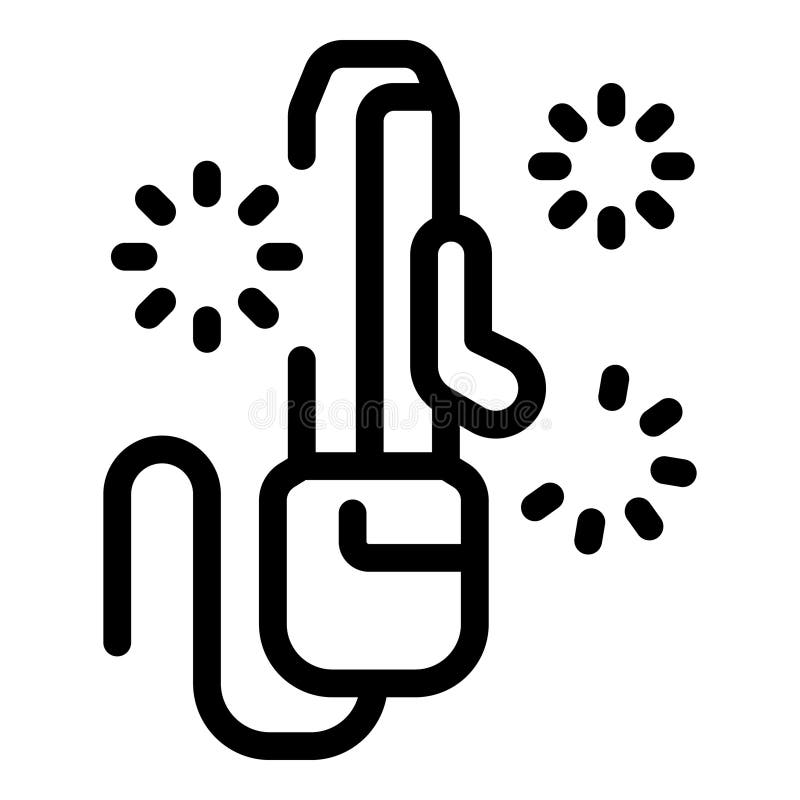 Electric Shock Icon Showing Electrocution Risk Outline Stock Vector ...