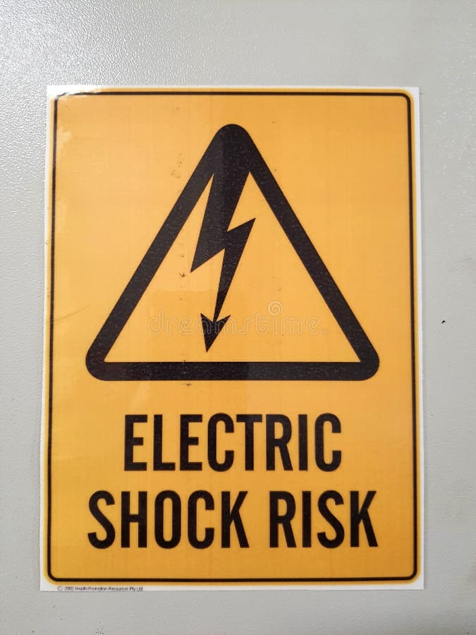 Electric shock risk sign stock image. Image of sign - 265689117