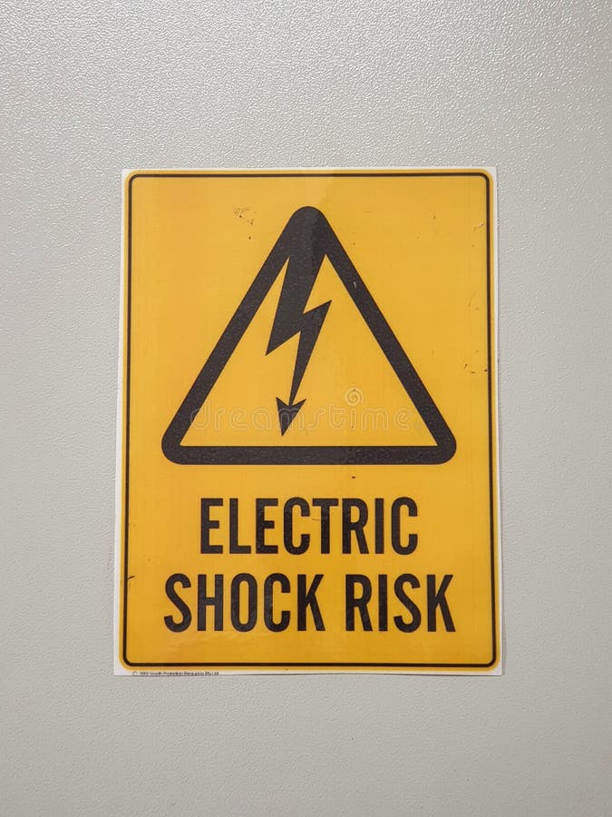 Electric shock risk sign stock image. Image of poster - 265689271