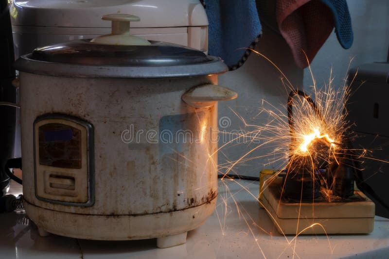 Electric Short, Plug, Rice Cooker Therefore Causing Sparks Dangerous ...